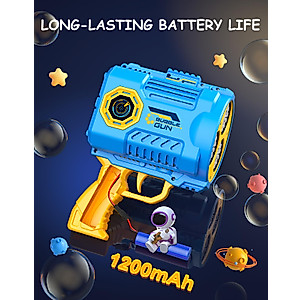 Vewaci Bubble Machine Gun [10,000 Bubbles/Min] [LED Light] Bazooka Bubble Gun, Rechargeable Bubble Blower for Age 3+ Kids/Adults, Birthday Gift Summer Toy for Outdoor Wedding Party