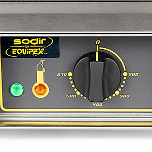 Equipex GES20/1 Single Cast Iron Plate Waffle Maker with Liege Pattern Plate, Stainless Steel, 208/240v, NSF