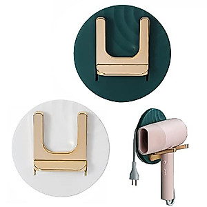 2 PCS Hair Dryer Holder, Bathroom Adhesive Blow Dryer Holder, Wall Mounted Hair Dryer Rack, No Drilling Dryer Rack for Blow Dryer Cabinet Door Hair Care Styling Tool Organizer