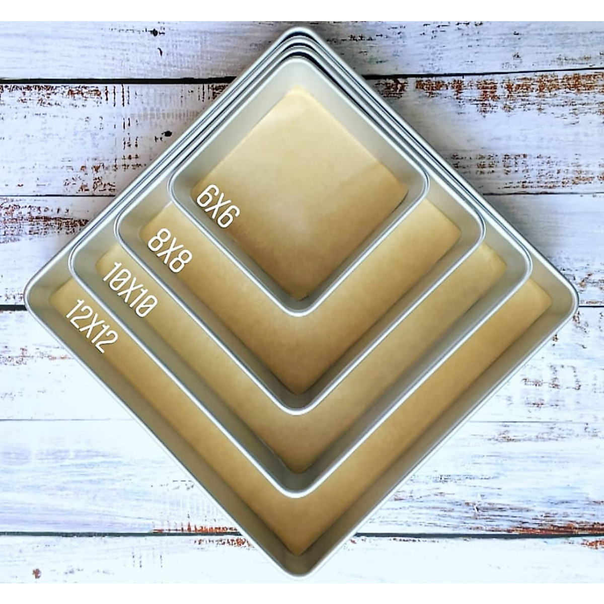 Zenlogy 8x8 Parchment Squares (200 sheets) - Unbleached, Non-stick, Pre-cut Parchment Paper - Fits 8x8 Brownie Square Pans and Toaster Oven Trays, and Air Fryer - Great for Wraps, Baking, Roasting