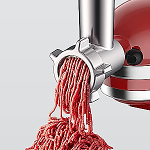 GVODE Meat Grinder Attachment for Kitchenaid Stand Mixer, Including 3 Sausage Stuffer Accessory, Metal Food Grinder, gvode meat grinder kitchenaid
