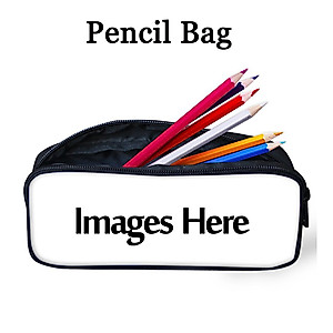 Showudesigns School Backpack Set for Girls Boys Kids Bookbag Schoolbag + Small Lunch Box + Pencil Holder - Corgi Heart Black