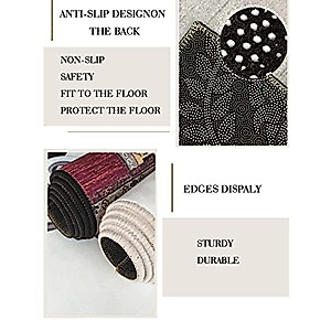 Simple Light Luxury Style Area Rug, Black Gold Line Indoor Carpet, Decorative Carpet Non-Slip Soft Machine Washable, Suitable for Apartment Bedroom Living Room-6ft×8ft