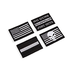 Great 1 Thin Grey-Gray Line American Flag Patch 4-Pack, Correctional Officer, 2x3 inch, Hook and Loop Fastener/Backing, Tactical Accessory for Clothing-Jackets-Hats-Backpacks