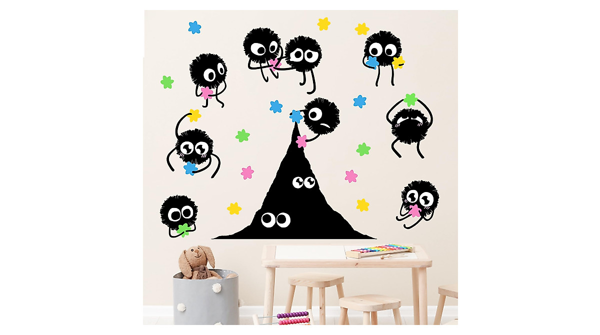 Colorful Mfault Soot Sprites Wall Decals for Kids Rooms