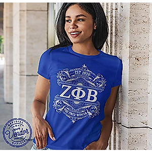 Bad Bananas Zeta Phi Beta Sorority Paraphernalia - The Finer Woman - Crew Neck Shirt - True-Royal X-Large