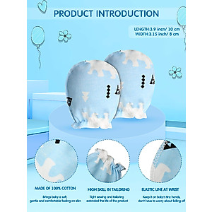 12 Pairs Newborn Baby Gloves 0-6 Months Infant Gloves Cotton Unisex Toddler No Scratch Mittens for Baby Boys and Girls (Fresh Style)