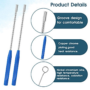 2 Pieces Inoculation Loop Mycology Reusable Supplies Inoculation Loop Kit with 70 Replaceable Chromium Alloy Needle Tip Inoculation Loops for Kit Laboratory Research Tools