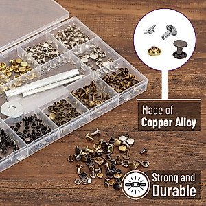 Get UNCO Leather Rivets Kit - 240pcs, 4 Colors, Tools