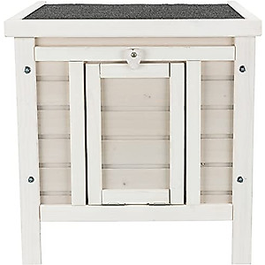 TRIXIE Small Pet House, Wooden Outdoor Shelter, Weatherproof Pet Home, Ideal for Cats, Rabbits, Bunnies, Guinea Pigs, Lt. Gray