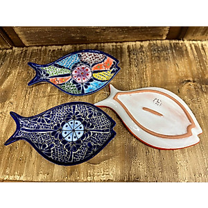 Talavera Fish Shaped Serving Platter, Appetizer Plate