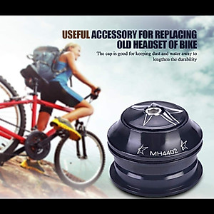 Fafeims Aluminium Alloy Bike Semi Integrated Front Fork Stem Headset Bike Accessory for Mountain Bike(Black)