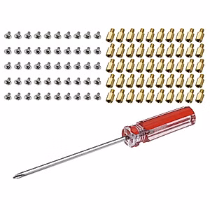Create idea PC Case Motherboard Screws Kit, M3x6x4mm Brass Standoffs M3x5mm Screws with Screwdriver for Hard Drive Computer Case Motherboard