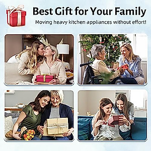 LOPNUR Appliance Slider Cut to Fit, Kitchen Appliance Sliders 360 Degree Rotation Moving on Counter, Coffee Mat Heat Resistant Mat, Appliance Mover for Espresso Machine, Food Processor (Medium, Grey)