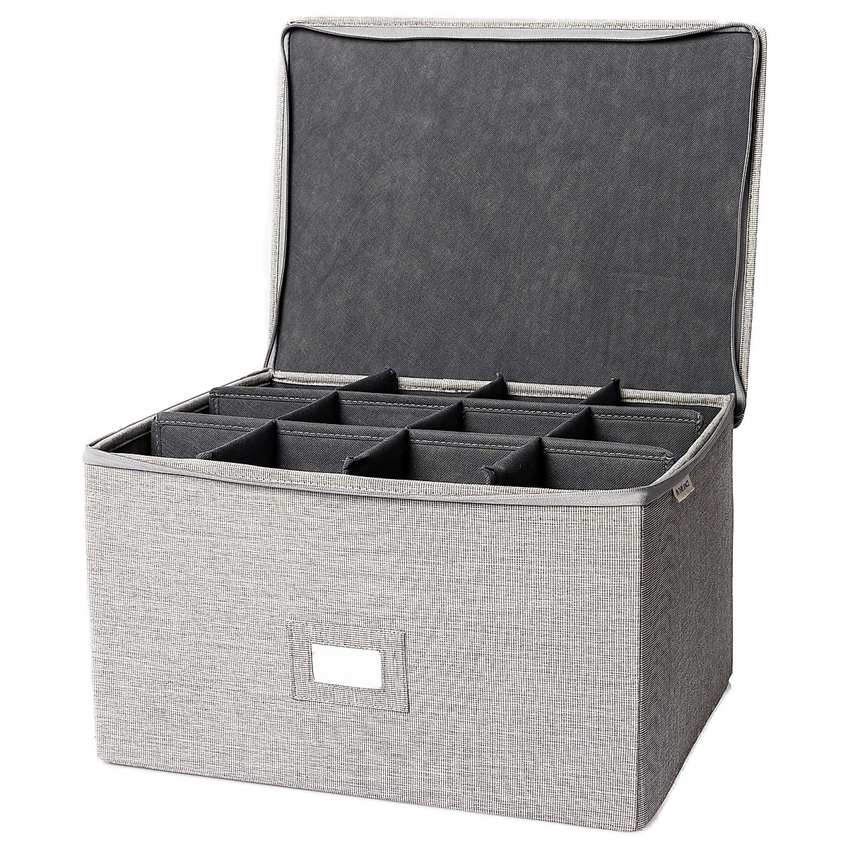 In This Space Twill 12-Section Hard-Shell(tm) for Stemware, Wine glass, Goblet and Odd-shape China Plates