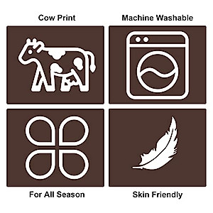 Soft Cow Print Blanket, Ultra Cozy Cow Throw Blanket for Couch Bed and Travel, Cow Decor Throw Blankets for All Seasons 50"x60"