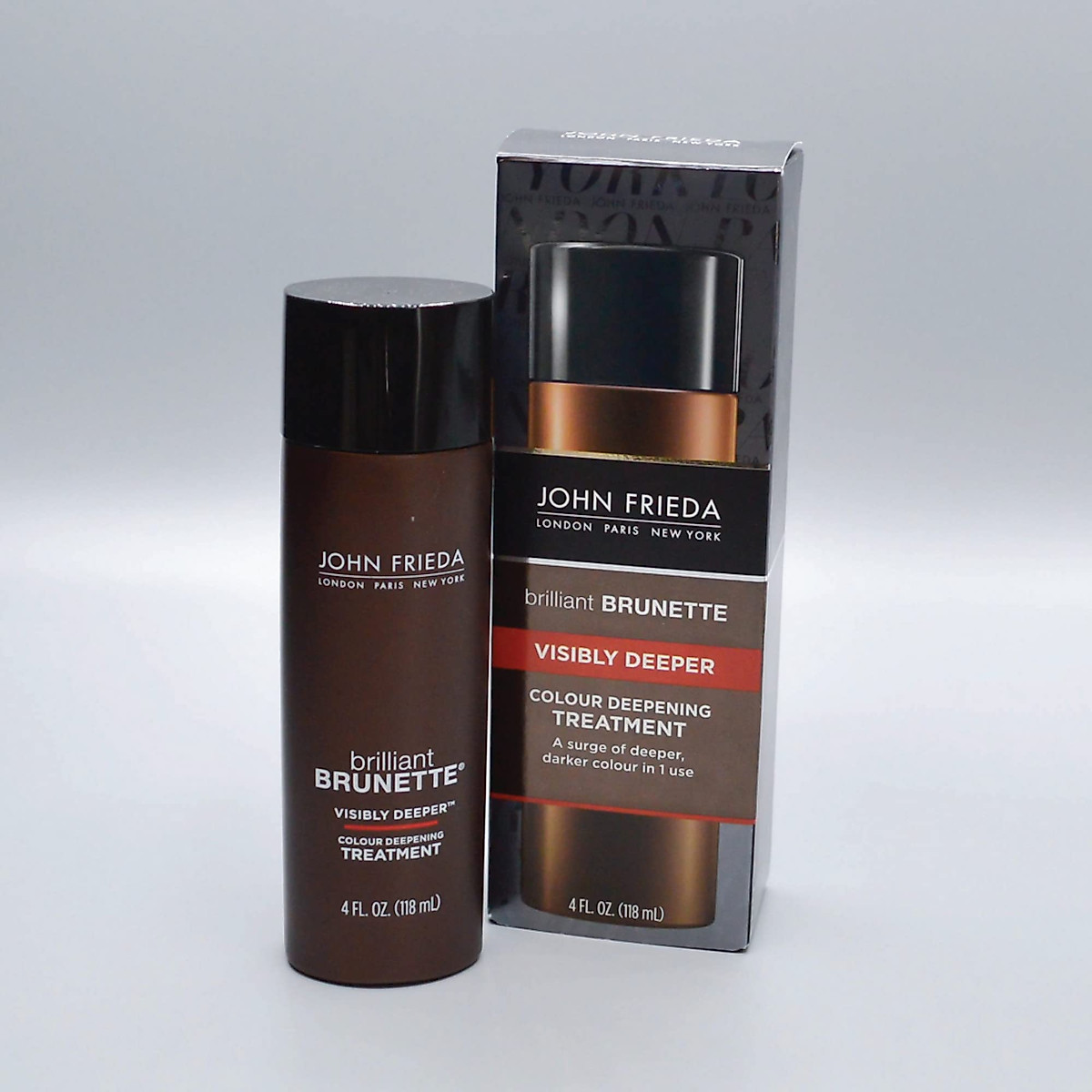 John Frieda Brilliant Brunette Visibly Deeper Color Deepening Treatment, for Cocoa Infused, Darker Color, 4 Ounce, with Evening Primrose Oil