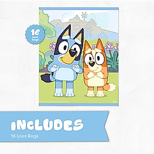 Unique Bluey Goodie Bags for Bluey Party Favors | 16 Pack | Bluey Party Bags | Bluey Birthday Decorations | Bluey Party Decorations