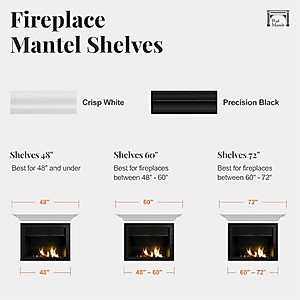 Pearl Mantels ARYB72618 Clean, Sophisticated Premium Grade A MDF Mantel Shelf, 72" L x 10" D x 5" H, Crisp White Paint, The Perfect Compliment to Your Hearth and Home