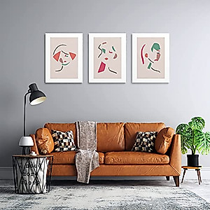 Canvas Wall Art Set, Minimalism Abstract Oil Painting Photo Modern Posters Prints for Home Wall Decor (Abstract31-3pcs,12×16inch-Black Frame)