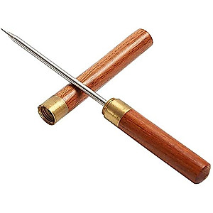 Viktorwan Stainless Steel Ice Picks with Wooden Handle and Safety Cover for Kitchen, Bars, Bartender,Picnics, Camping, And Restaurant, (2 Pcs, 9" + 6.7")