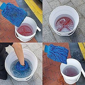 Amiss 2 Pack Car Wash Bucket, Automotive Wash Tool and Detail Kits, Scratch Prevention Bucket Tool, Car Interior Exterior Accessories, Fits 10.2 Inch - Red