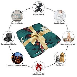 Western Native Southwest Aztec Navajo Baby Swaddle Blanket Newborn Baby Swaddle Blankets Receiving Muslin Blanket Swaddling Wrap Silky Soft Gift for Boys Girls