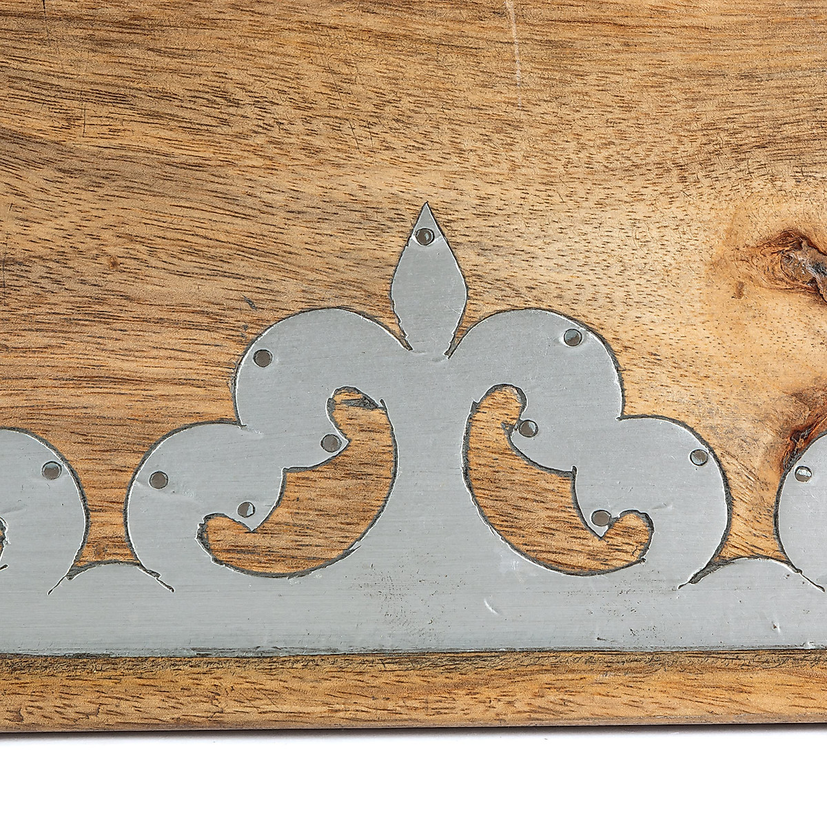 Heritage Collection Wood and Inlay Metal Flatware Caddy