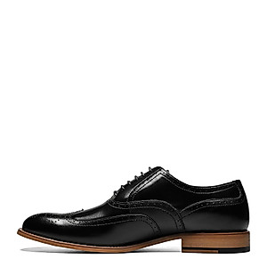 STACY ADAMS mens Dunbar - Wingtip Oxford, Black, 11.5 US