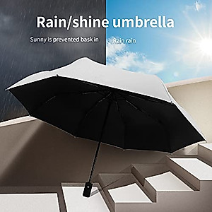 Cloudia Automatic Windproof Travel Umbrella, Umbrella in Rain and Sun for Women and Men (White)
