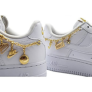 Nike Women's Air Force 1 Basketball Shoes, White/White-metallic Gold, 6.5