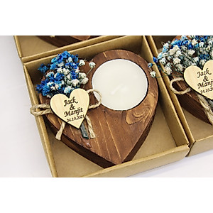 Personalized Heart Shaped Candle Holders,Wedding Favors,Guest Gifts, Candleholders and Tealights, Funeral Favors,Bridal Shower Candles, Favors For Guests