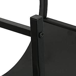 Finderomend Fireplace Log Holder Firewood Rack 17 Inch Heavy Duty Small Cast Iron Firewood Log Rack Bin for Patio Deck Fireplace Indoor/Outdoor with Scrolls for Log Wood Lumber Kindling Black