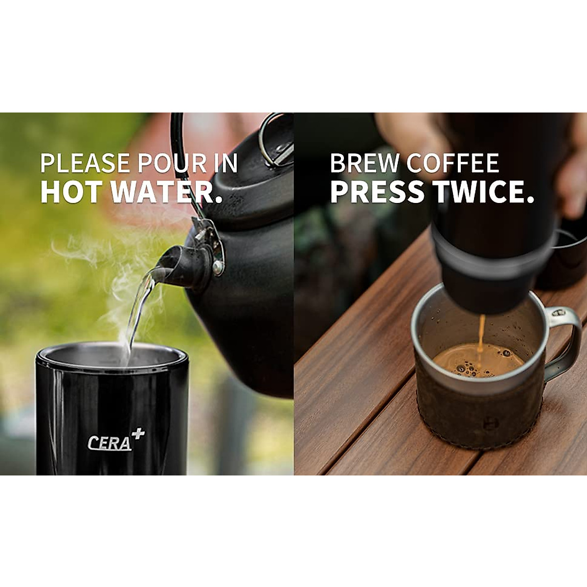 CERA+ Portable Espresso Maker Non-Heating Version Electric Coffee Machine Compatible Ground Coffee NS Pods Fast Brewing Espresso Machine for Office Travel (Electric Extraction Over 100 CUPS)