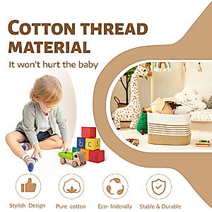 SIXDOVE Baskets 2 Pack, Large Storage Baskets for Organizing, Luandry Basket for Closet,Cotton Rope Blanket Basket for storage, Toy Storage Basket for Living Room, Laundry Room, Bedroom-Brown