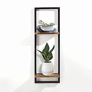 ROSE BLOOM Floating Shelves Wall Mounted Hanging Display Shelf, Wood Wall Shelf with Invisible Brackets for Home Decor, Pack of 1(2 Boards)