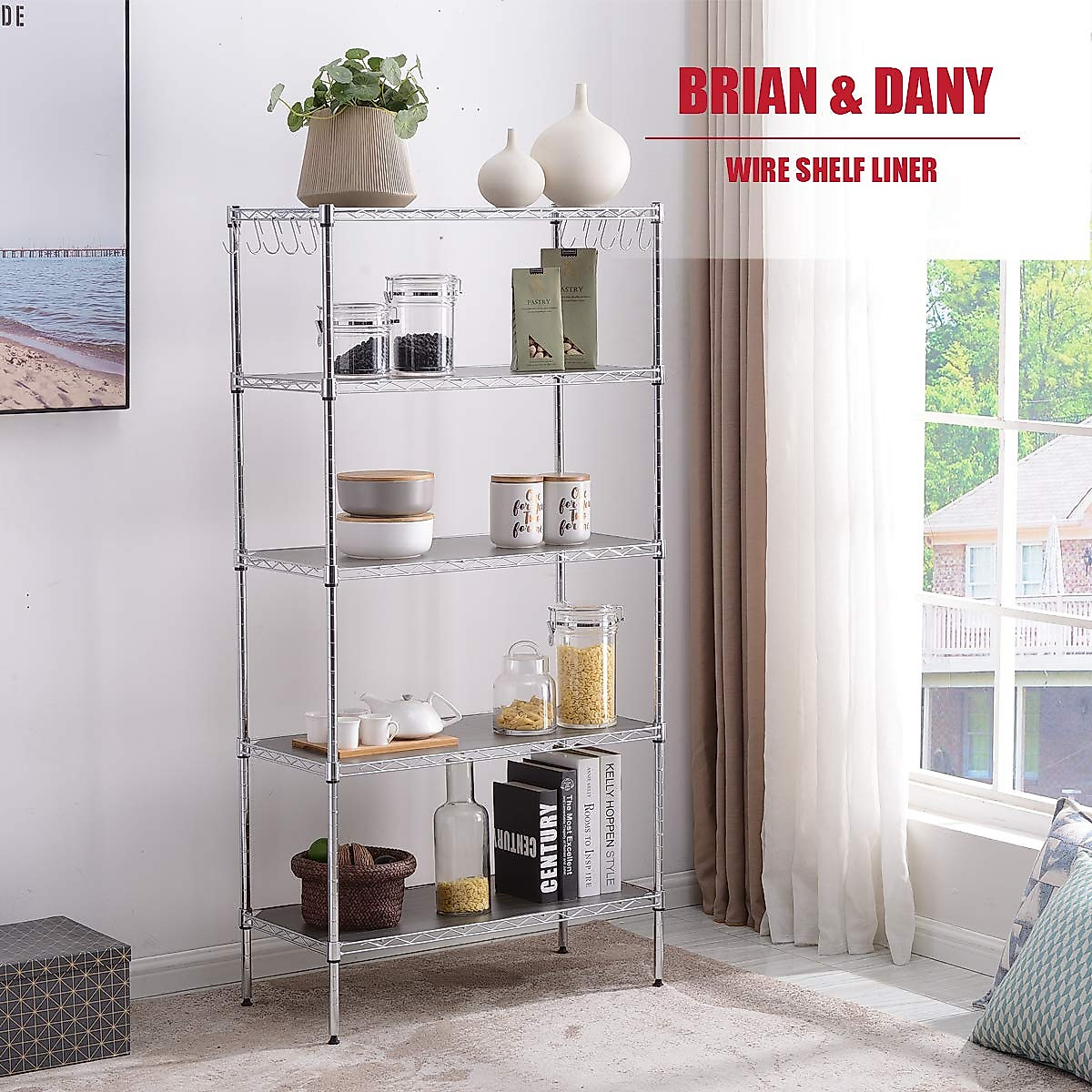 BRIAN & DANY Wire Shelf Liners Set of 5 (Industrial Strength) (14-Inch-by-24-Inch)