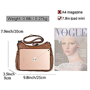 Small Crossbody Bags for Women Leather Shoulder Purses Vegan women Cross body Bag Mini Purse and Handbag Lightweight Ladies Pocketbook Brown