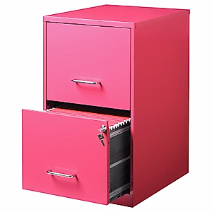 Hirsh Industries Space Solutions 18" Deep Metal 2 Drawer Metal File Cabinet Pink