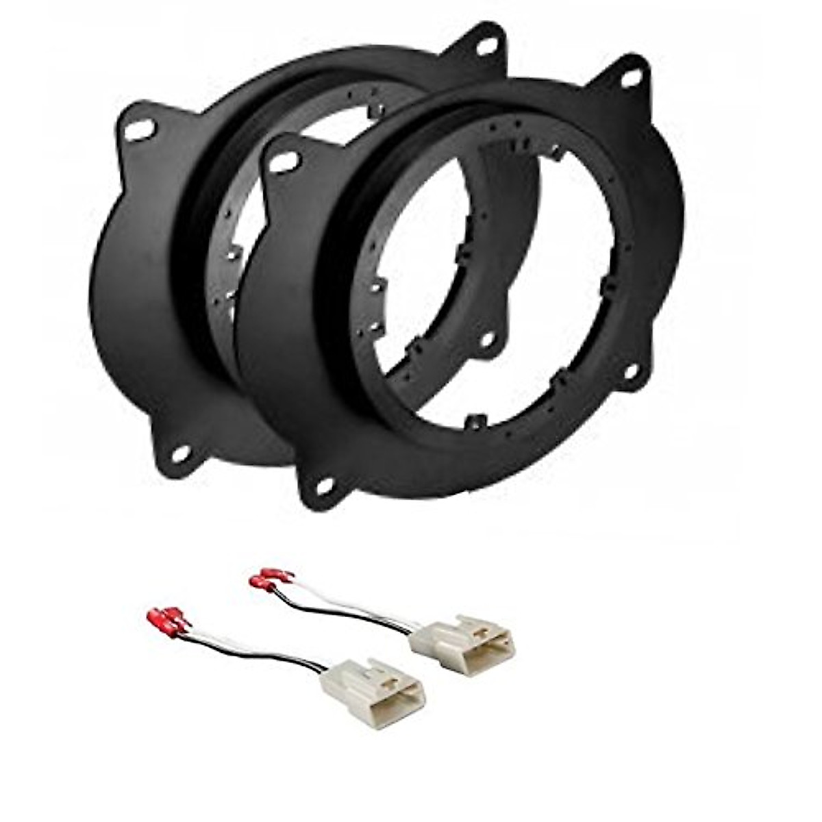 ASC Audio 6x9 to 6+-Inch 6" 6.5" Front Door Speaker Install Adapter Plates + Speaker Harness Combo - Compatible Vehicles and Restrictions Listed Below