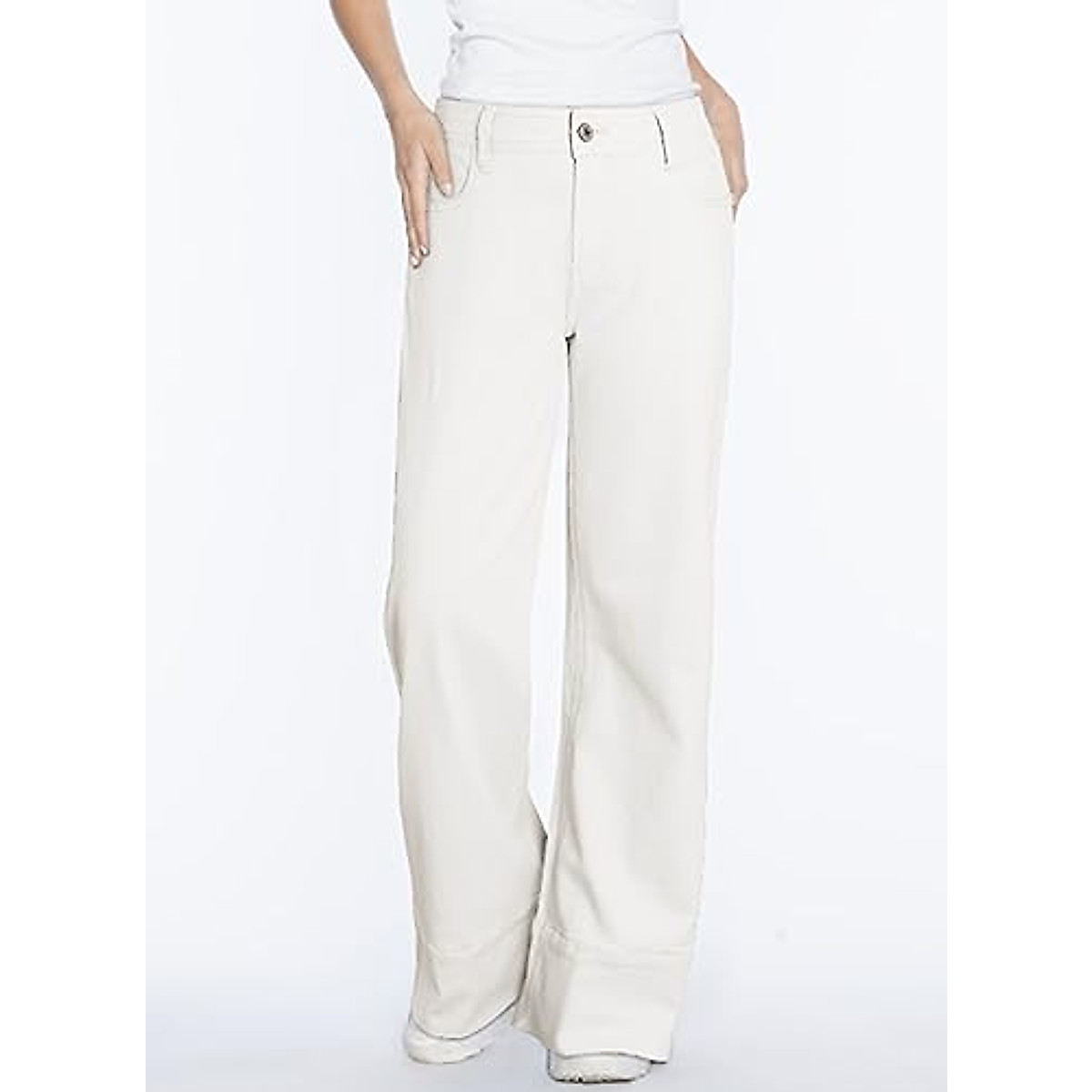 Astylish White Jeans for Women High Waisted Boyfriend Mom Stretchy Denim Pants Size 6