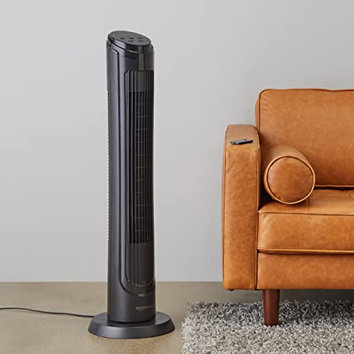 Amazon Basics Digital 40'' 4 Speed Oscillating LED Display Tower Fan with Remote Control and Timer