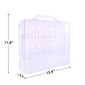 KISLANE Double Sided Toy Car Storage Case for 48 Toy Cars, Matchbox Cars, Mini Toys, Small Dolls, Portable Transparent Storage Case for Toy Cars, Matchbox Cars with 48 Compartments, Case Only