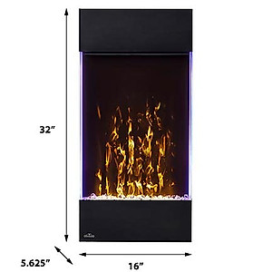 Napoleon Allure 32 inch Vertical Wall Mount Electric Fireplace - Black, NEFVC32H
