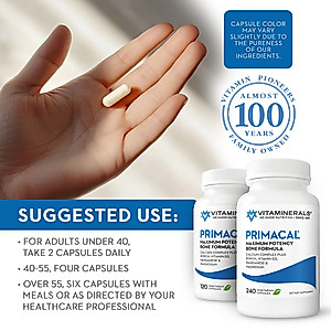 VITAMINERALS 95 Primacal® Bone Support Maximum Potency Calcium, Magnesium for Bone Loss (120)