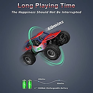 IVGUI Remote Control Car for Boys 8-12 & Age 4-7, 12 Mph High Speed Off Road 2.4Ghz All Terrains RC Truck with LED Headlight & 2 Rechargeable Batteries, 1:16 RC Monster Truck, Kids Car Toys