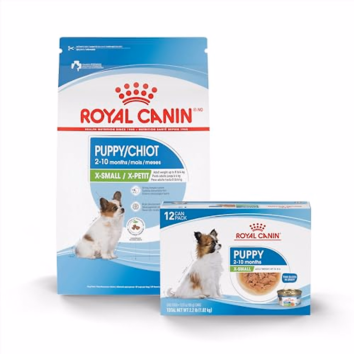 Royal Canin Size Health Nutrition X-Small Puppy Dry Dog Food, 3 lb Bag Size Health Nutrition X-Small Puppy Thin Slices in Gravy Wet Dog Food, 3 oz can (12-Count)