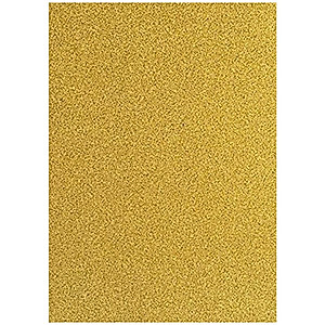 Baisunt 20 Sheets Gold Glitter Cardstock Paper for DIY Art Project, Scrapbook, Birthday Wedding Party Decoration 250GSM(8x12 In, Non Adhesive)