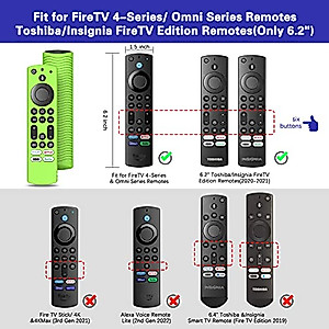 [2Pack] NS-RCFNA-21 Remote Cover for Toshiba and Insignia CT-RC1US-21 CT95018 FireTV Alexa Voice Control, Silicone Remote Case for TV Omni Series and 4-Series 4K UHD Smart TV Remote Glow in Dark