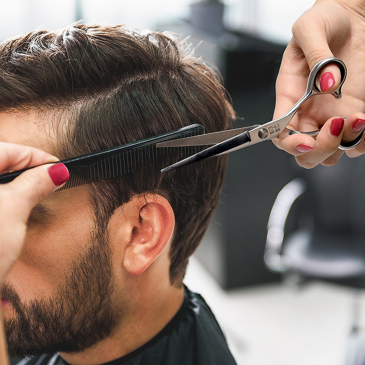 Professional Hair Cutting Scissors, 6.5 Inch ULG Barber Shears Scissors, Japanese Stainless Steel Haircut Scissors, Salon Razor Edge Series Hair Scissors with Adjustment Tension Screw